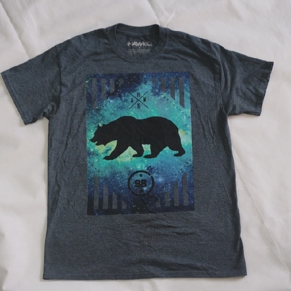 Tony Hawk | Shirts | Tony Hawk Bluish Gray Black Bear Graphic Short ...